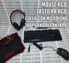 confezione 4 in 1 TOP SERIES gaming ❌   tastiera meccanica, cuffie, mouse, tappeto